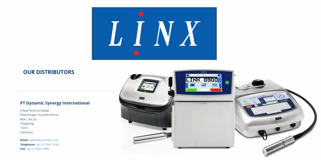 Linx Batch Coding Machine Official Distributor in Indonesia - DSI